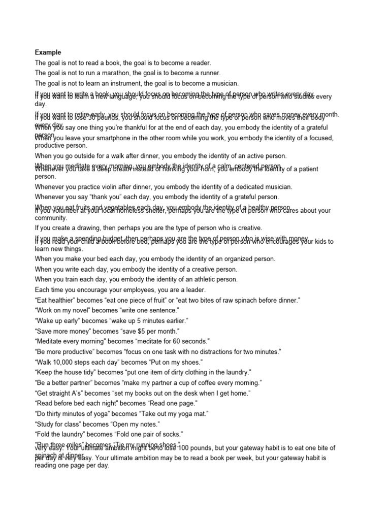 30 Days to Better Habits_ Examples Database | PDF | Meditation