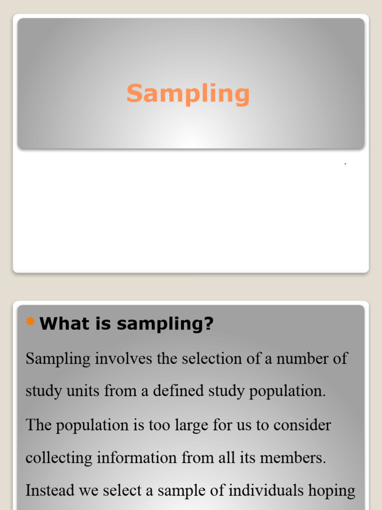 Presentation 7 | PDF | Sampling (Statistics) | Stratified Sampling