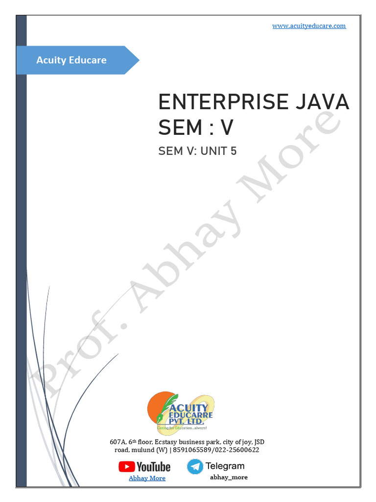 Enterprise Java Unit 5 | PDF | Databases | Software Development