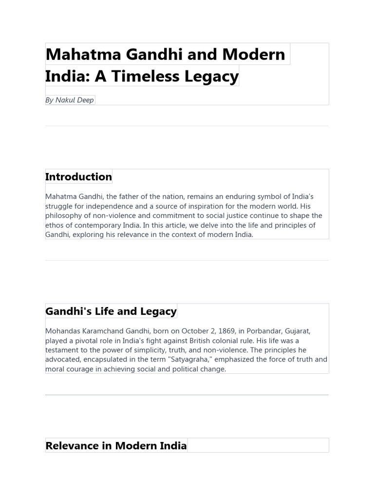 Mahatma Gandhi and Modern India | Download Free PDF | Mahatma Gandhi ...