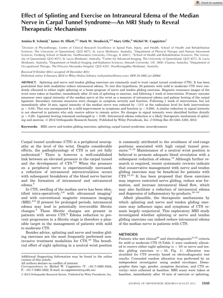Journal Orthopaedic Research - 2012 - Schmid - Effect of Splinting and ...