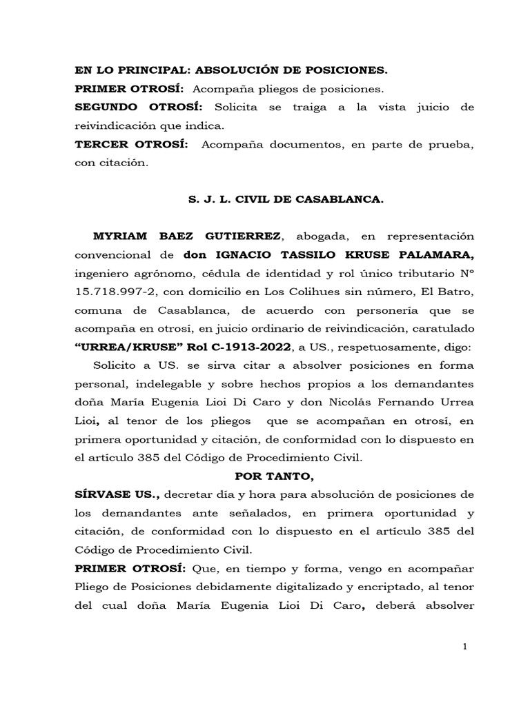 Absolucion de Posiciones Kruse | PDF | Justicia | Crimen y violencia