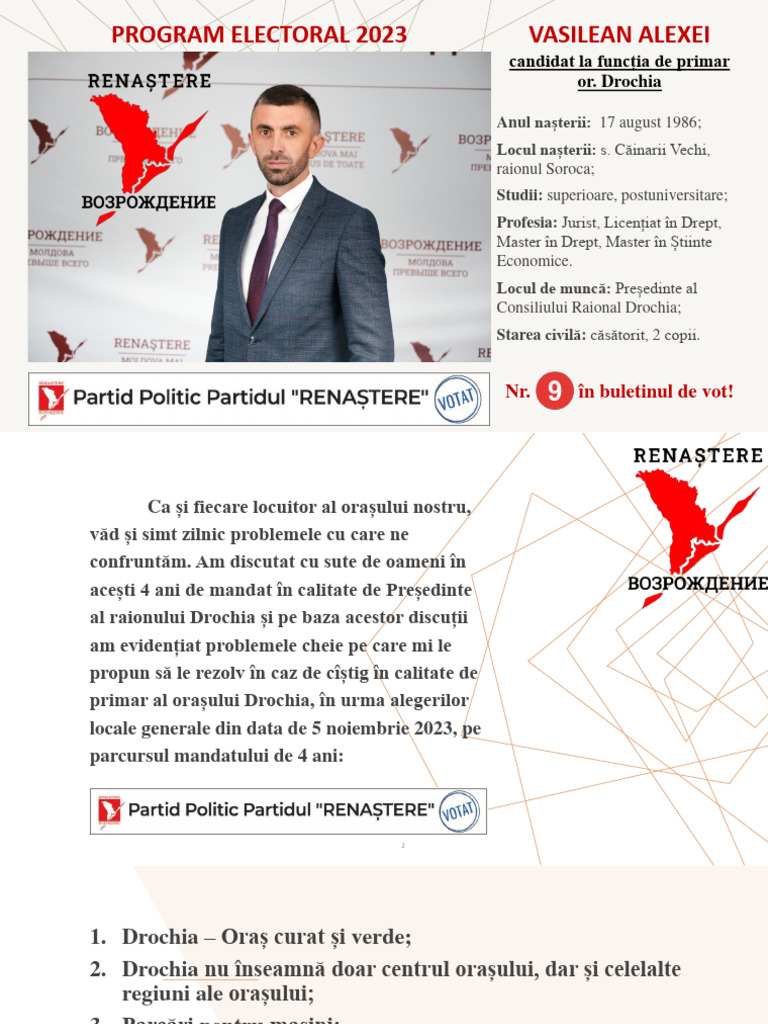 Vasilean Alexei - Program Electoral 2023 | PDF