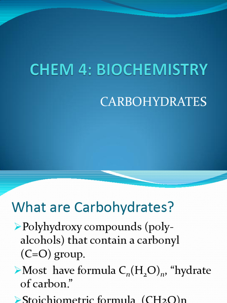 Carbohydrates Structure and Nomenclature | PDF | Carbohydrates | Glucose