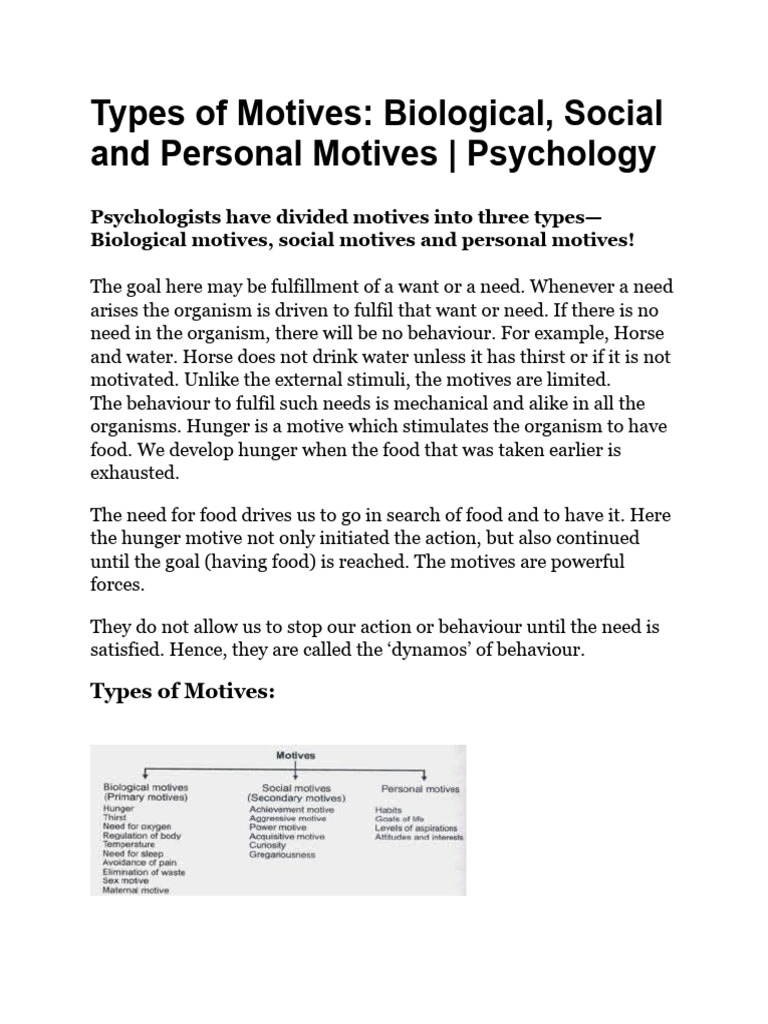 Types of Motives | Download Free PDF | Motivation | Motivational