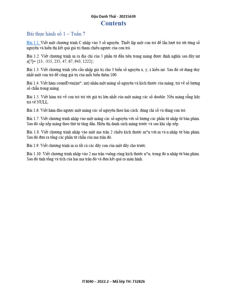 2023.1 BC - IT3040 20215639 DauDanhThai Buoi1 732826 | PDF