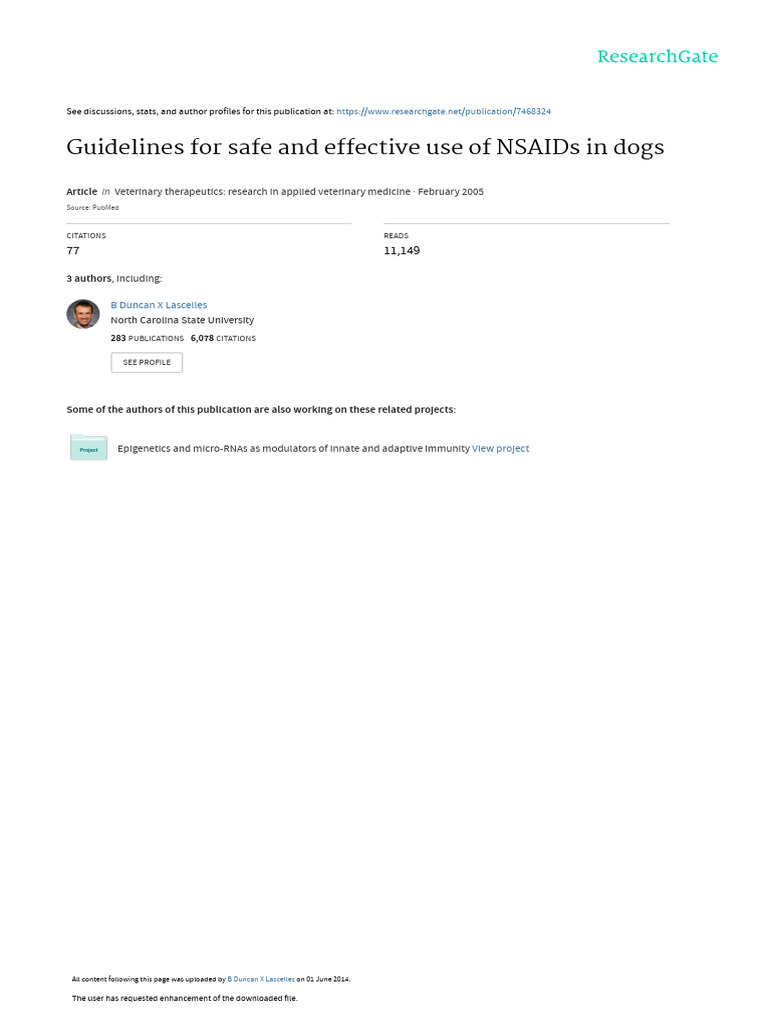 Guidelines for Safe and Effective Use of NSAIDs in Dogs | PDF | Clinical Medicine | Diseases And ...