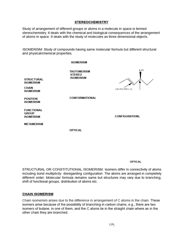 Stereo Chemistry | PDF | Isomer | Chirality (Chemistry)