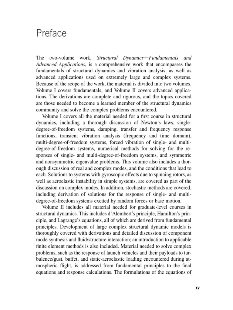 Preface - 2020 - Structural Dynamics Fundamentals and Advanced Applications | Download Free PDF ...