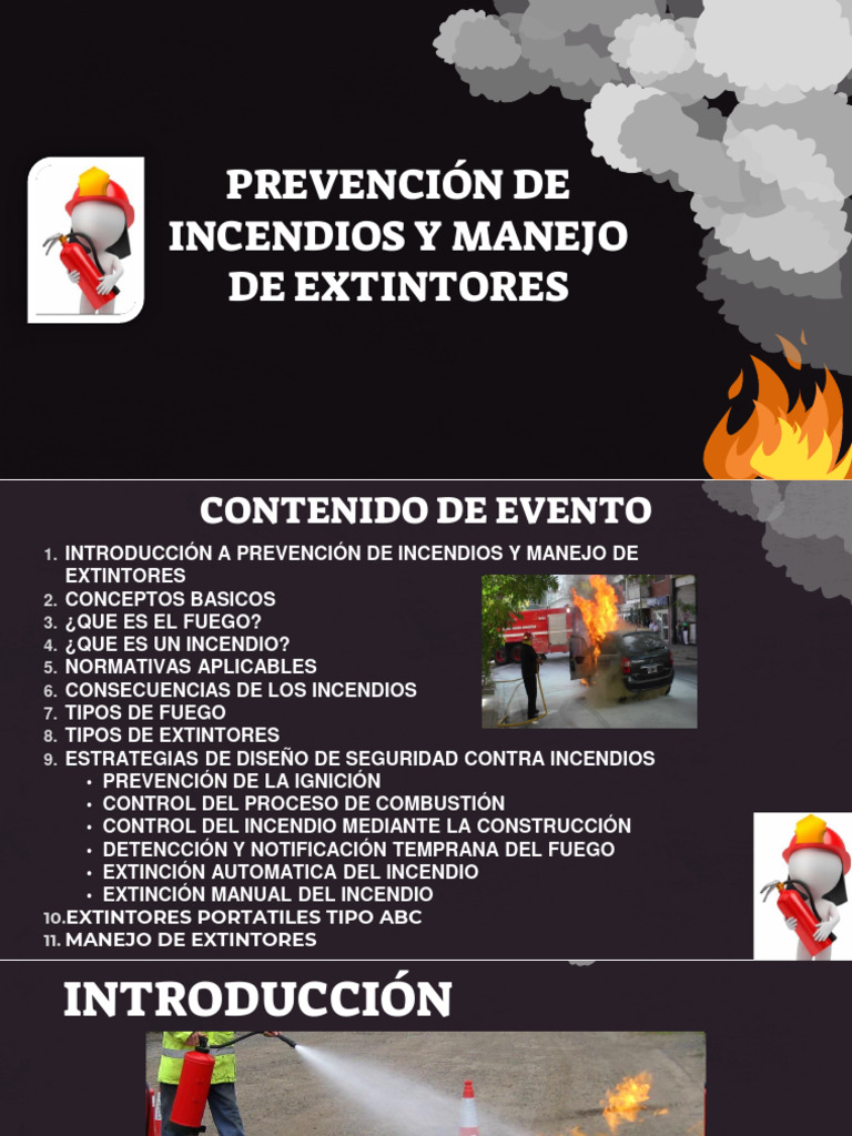 Prevencion de Incendios y Manejo de Extintores | PDF | Fuego fatuo ...