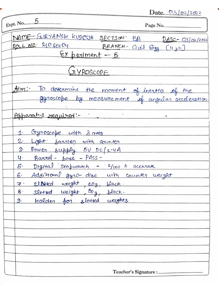 Exp_5 Gyroscope | PDF