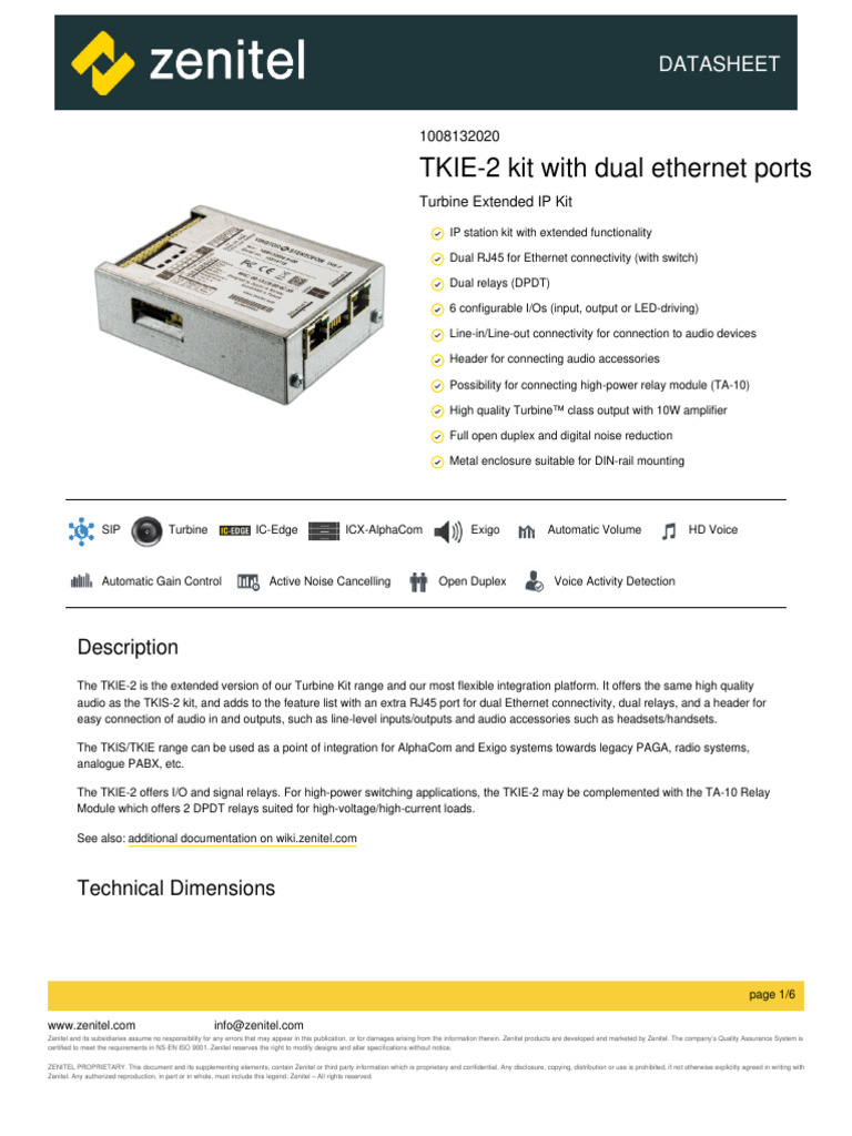 TKIE2 Kit With Dual Ethernet Ports | PDF | Microphone | Computer Network