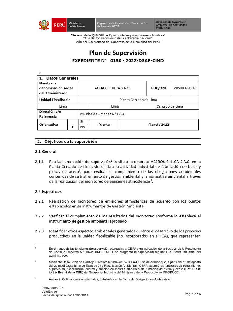 Plan_de_Supervision_1658810817087 | PDF | Perú