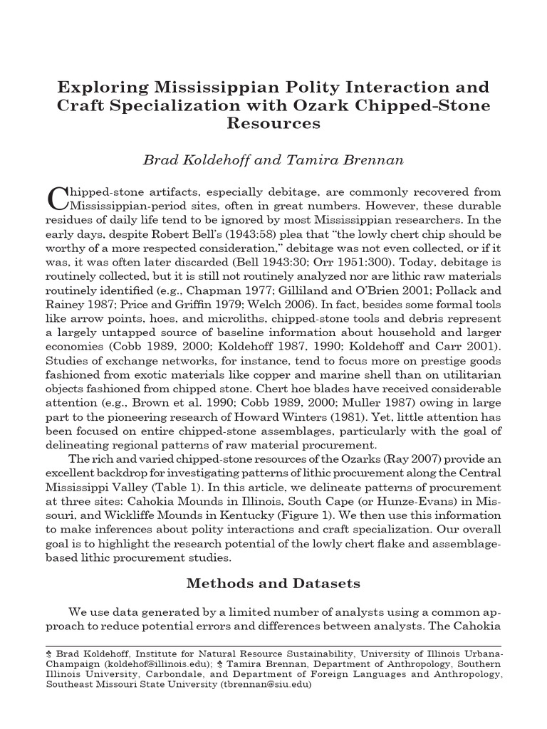 Mississippian Lithic Technology and Regi | PDF | Stone Age | Tools