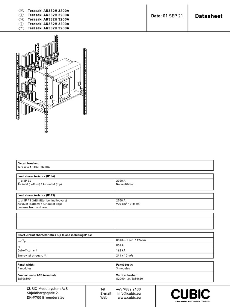 Terasaki AR332H 3200A - Datasheet | PDF