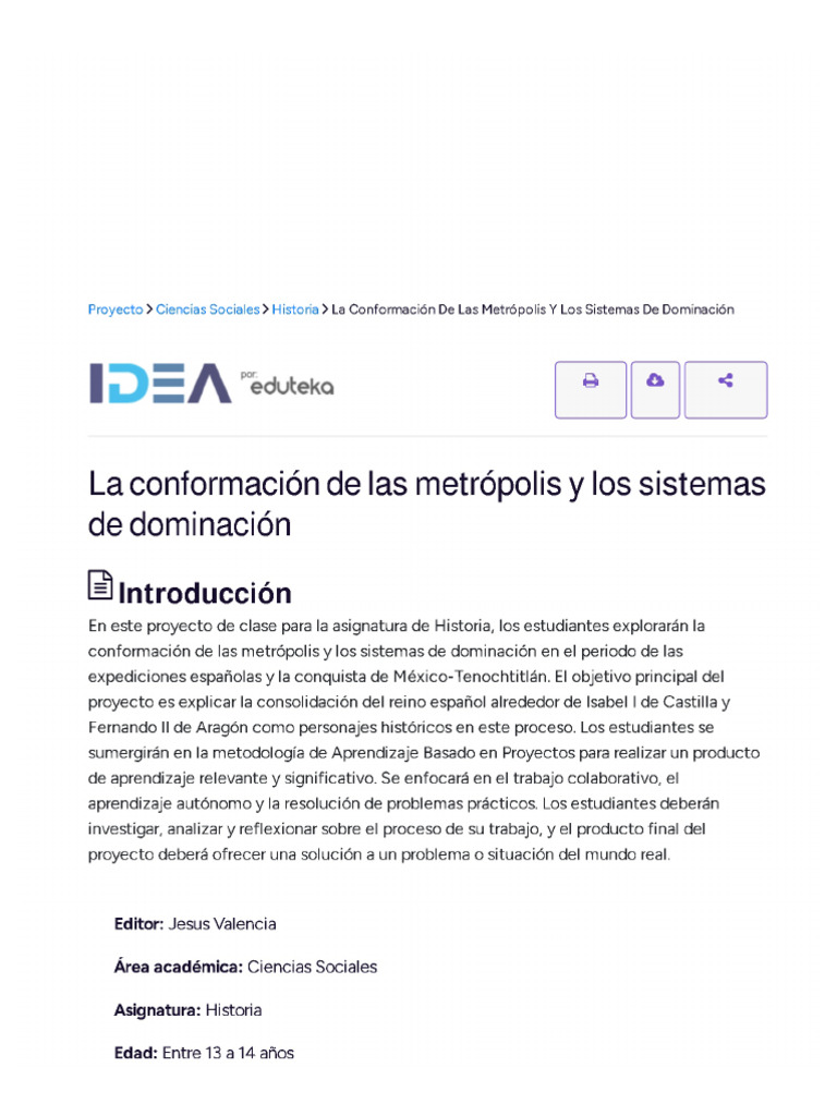 La Conformación de Las Metrópolis Y Los Sistemas de Dominación | PDF