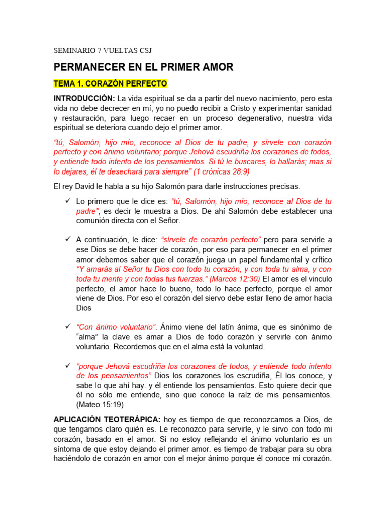 Seminario 7 Vueltas CSJ 2023 | PDF | Amor | Creencia religiosa y doctrina