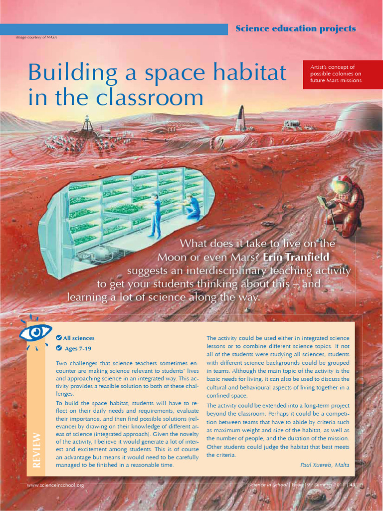 Building Space Habitat in The Classroom | PDF | International Space ...