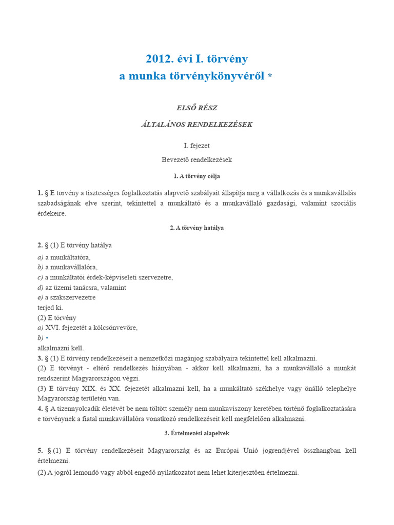 Munka törvénykönyve | PDF
