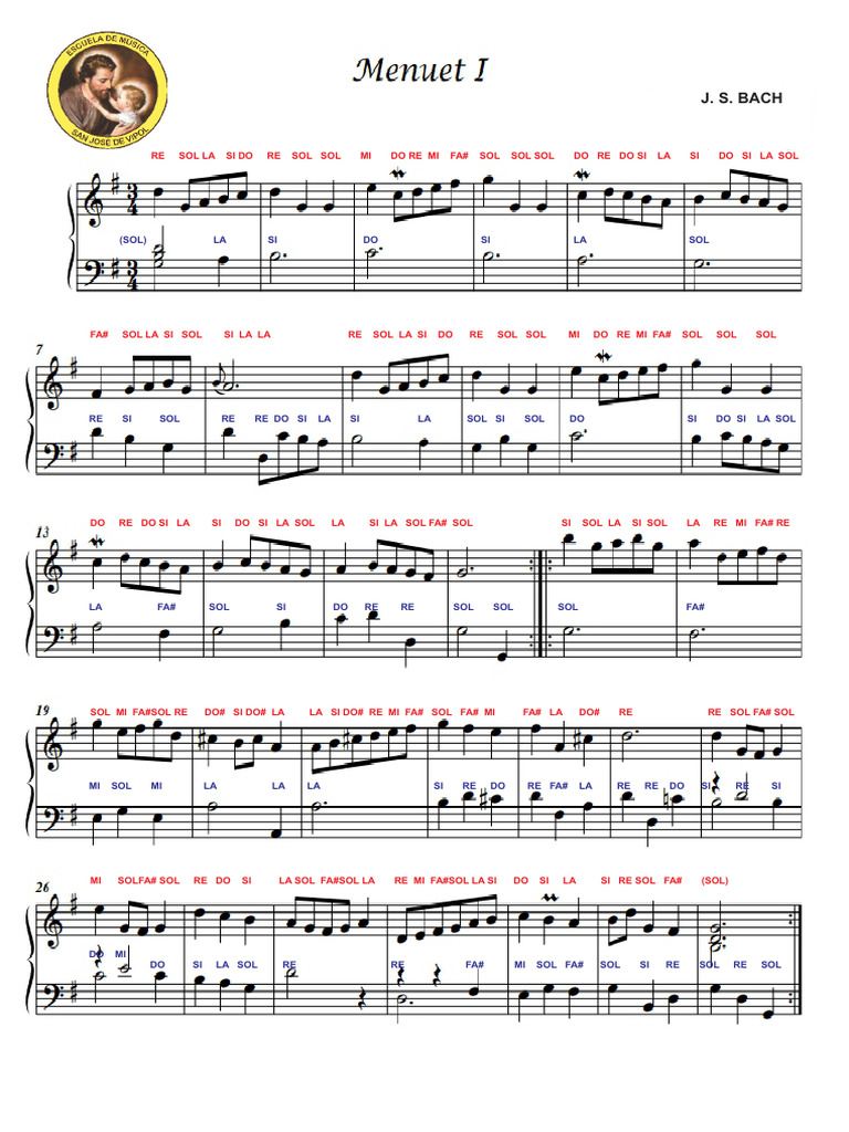 Partitura de notas musicales de Bach | PDF | Artes del Lenguaje y ...