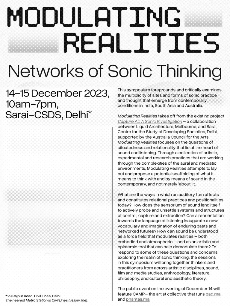 Modulating Realities Programme - 14-15 Dec | PDF | Reality | Cognition