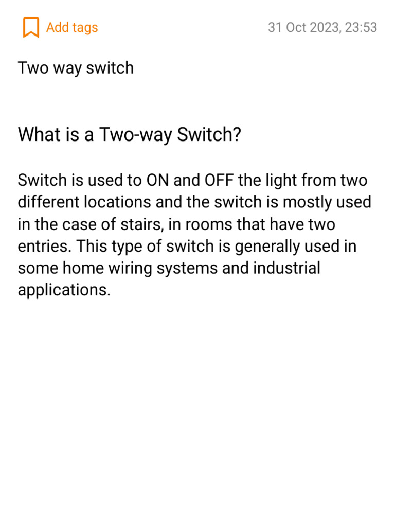 Two Way Switch | PDF | Technology & Engineering