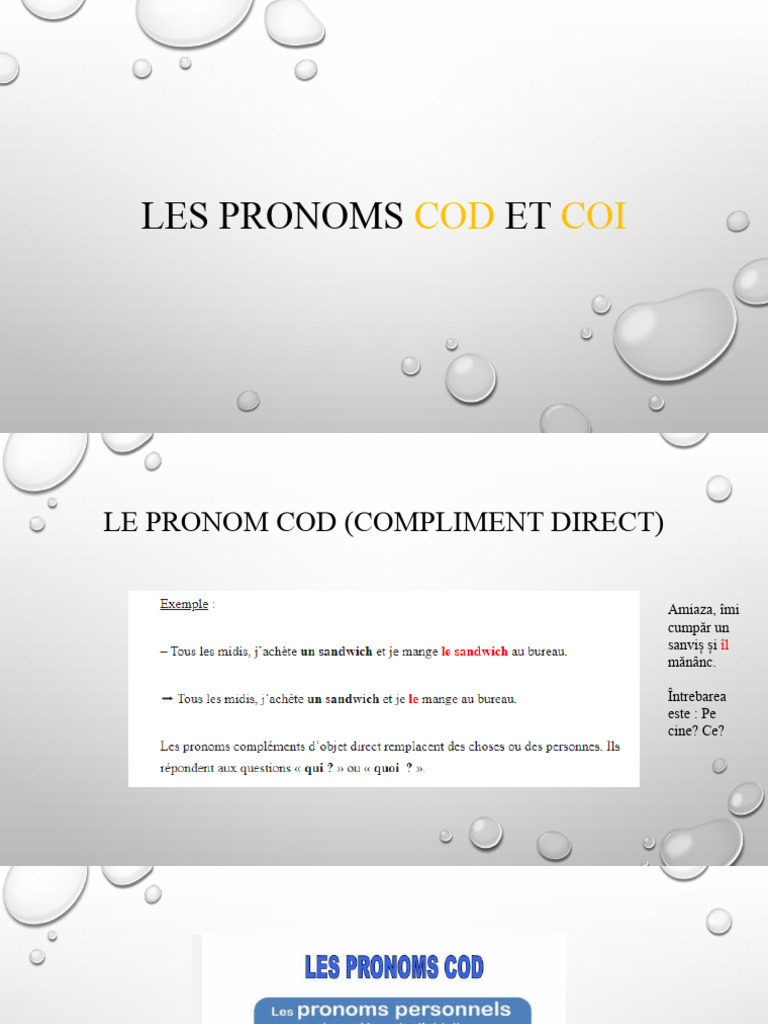 Les Pronoms COD Et COI-1 | PDF