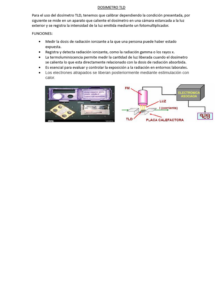 Dosímetros TLD y OSL: Uso y Funciones | PDF