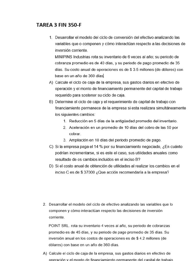 Tarea 3 Fin350-Ktn | PDF