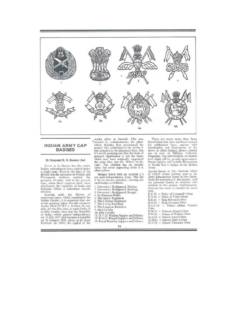 Indian Army Cap Badges | PDF