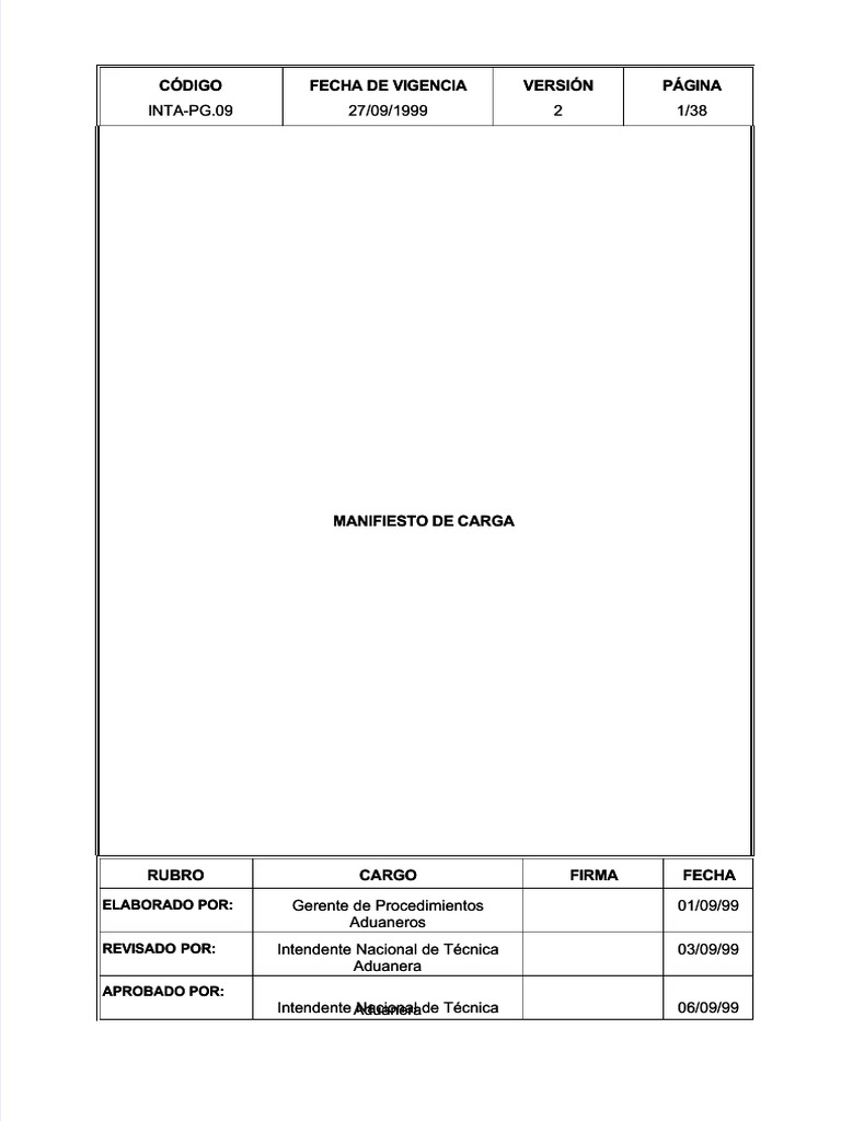 Manifiesto de Carga | PDF | aduana | Transporte