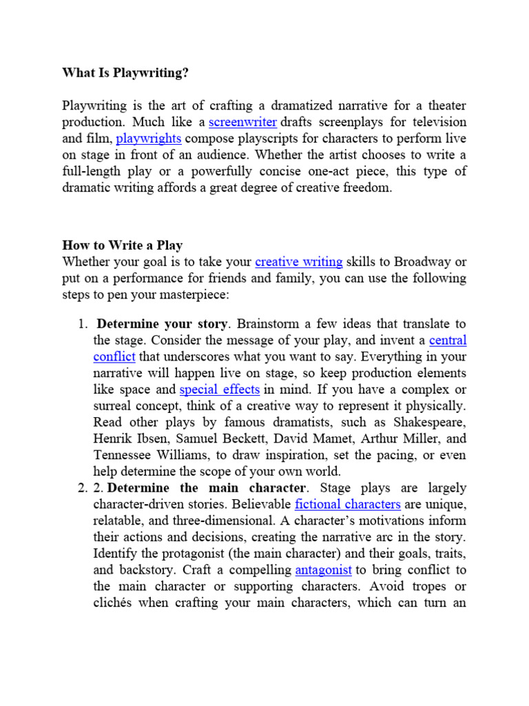 What Is Playwriting | Download Free PDF | Playwright | Play (Theatre)