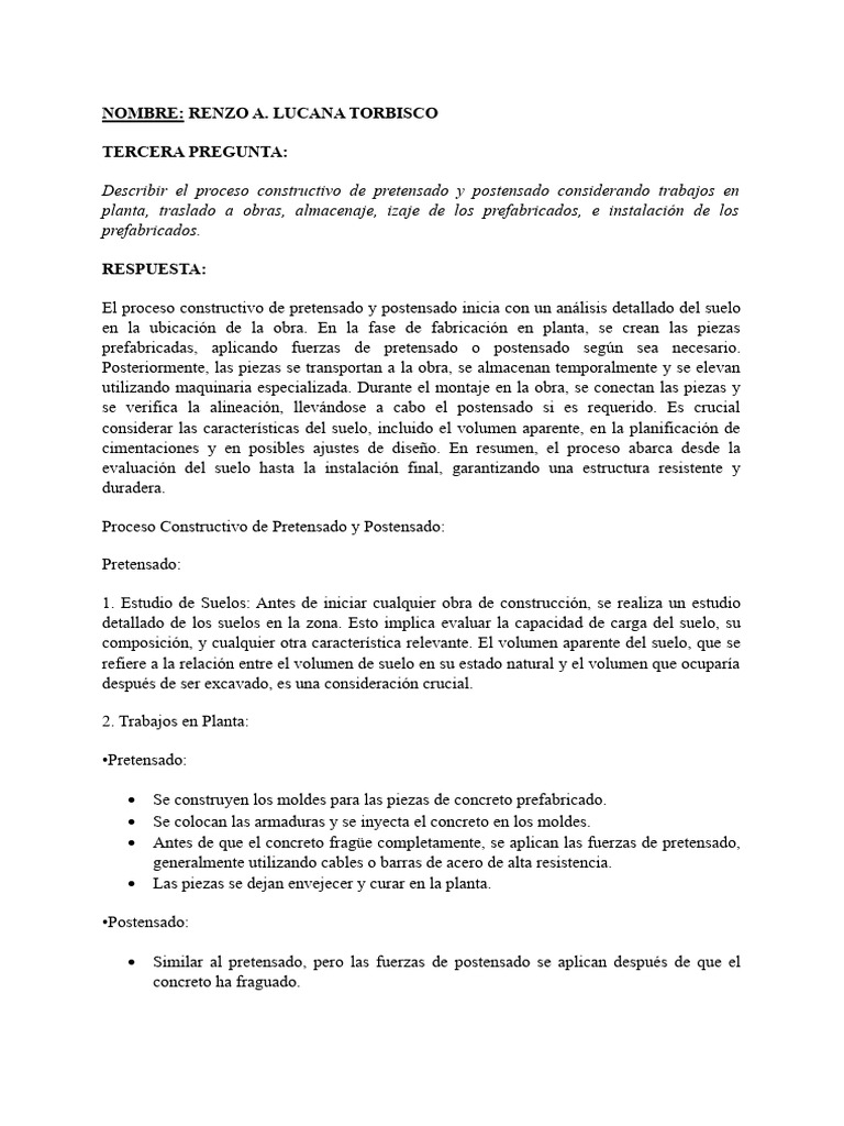 Tercera Pregunta | PDF | Hormigón pretensado | Hormigón