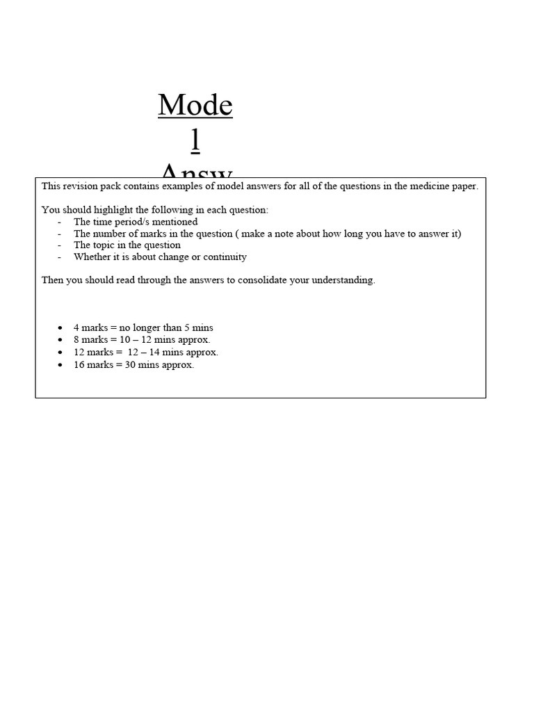 Model Answers Section A and Section B | PDF | Surgery | Smallpox