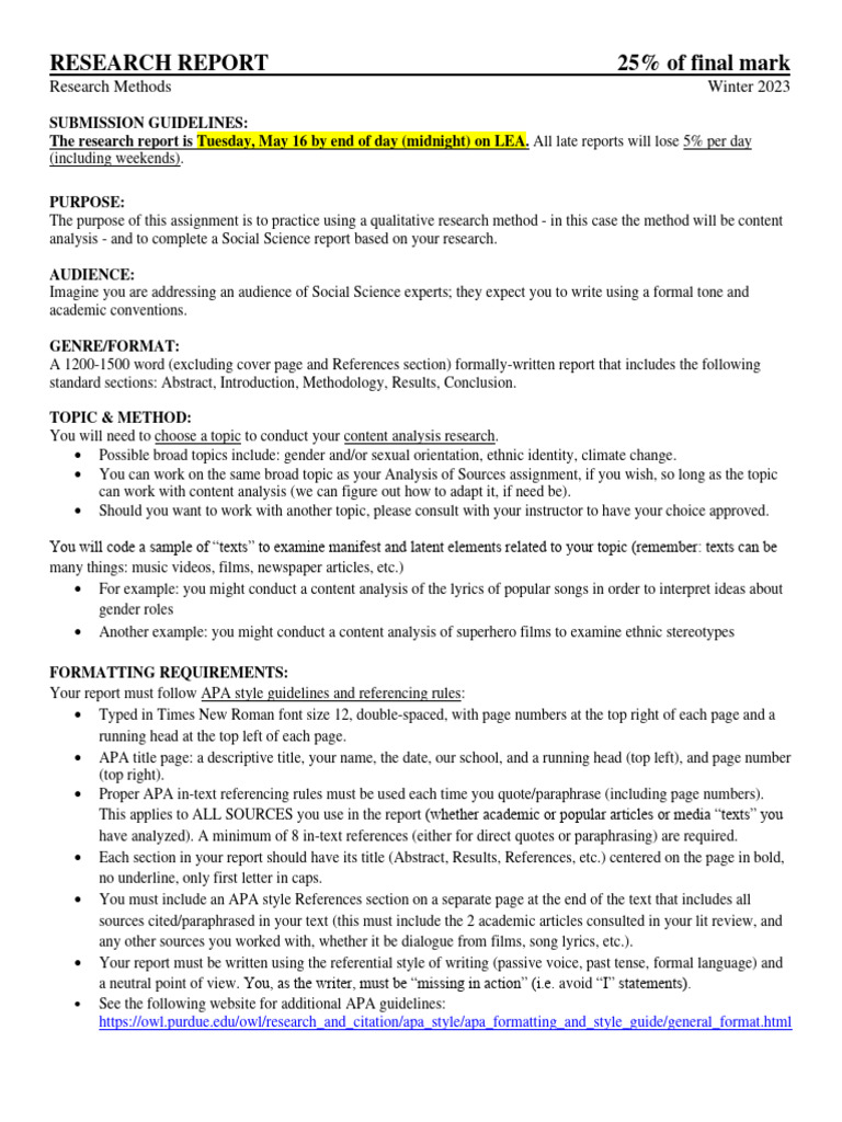Research_Report_Instructions_-_Winter_2023 | PDF | Abstract (Summary ...