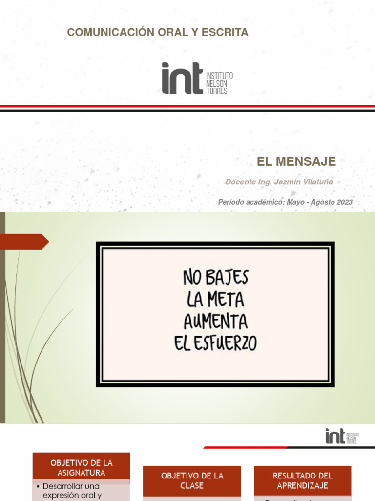SEMANA 3 EL MENSAJE | PDF | Comunicación | Comunicación no verbal