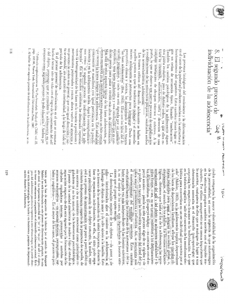 Transicion Adolescente Capitulo 8 El Segundo Proceso De