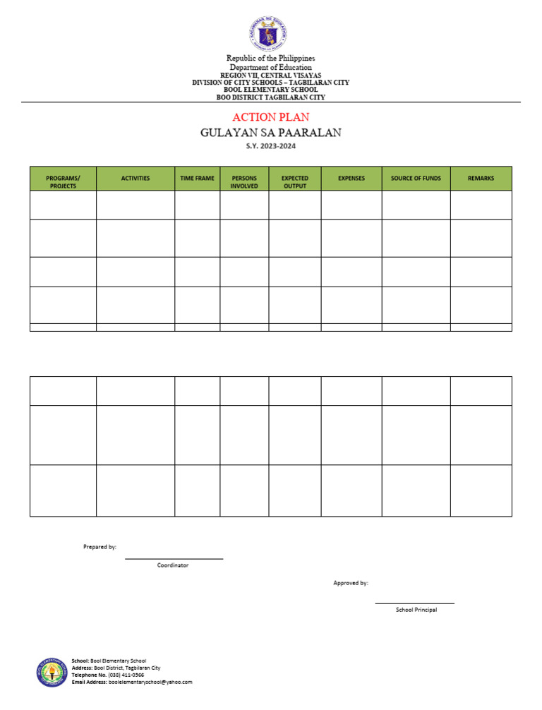 SAMPLE Action Plan | PDF