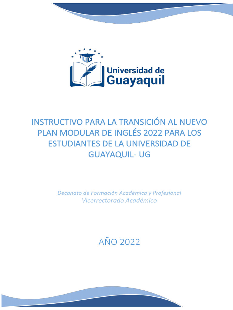 Instructivo de Transición Al Plan Modular Ug 2022 | PDF | Educación más ...