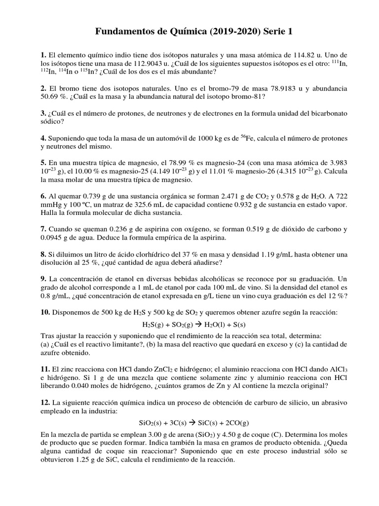 Serie1 1920 | PDF | Isótopo | Etanol