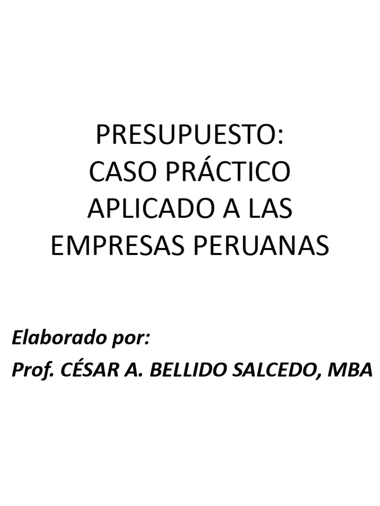 PRESUPUESTO_CASO_PRACTICO_APLICADO_A_LAS | PDF | Presupuesto | Contabilidad financiera