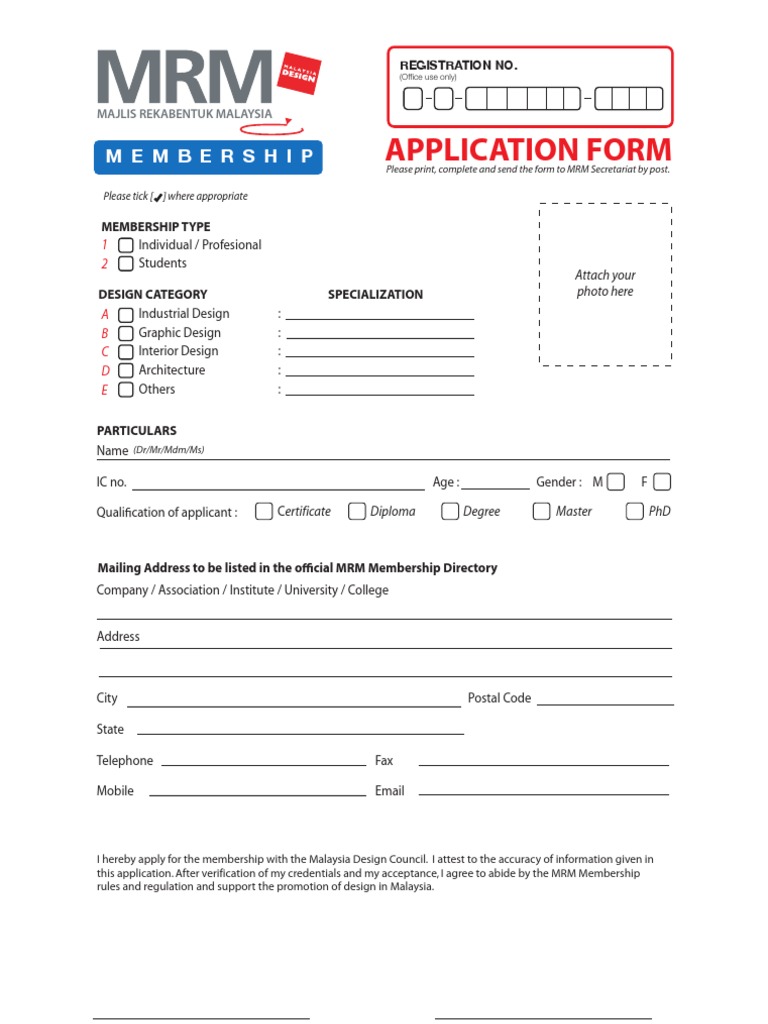 MRM Membership Application Form | PDF | Career & Growth | Art