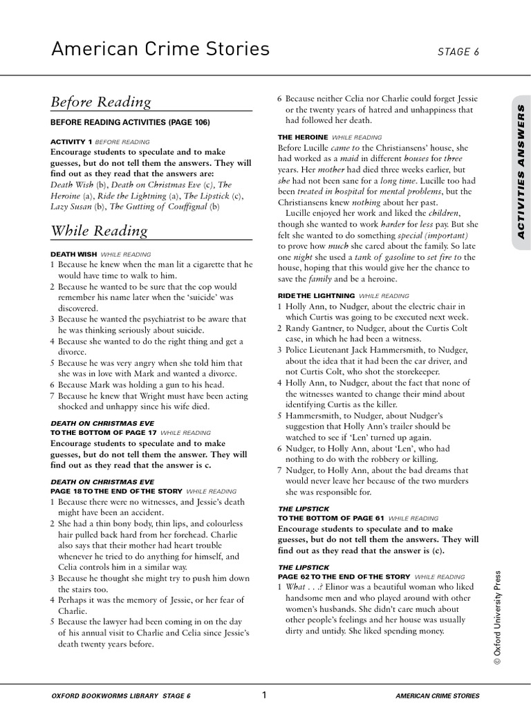 American Crime Stories Activities | PDF