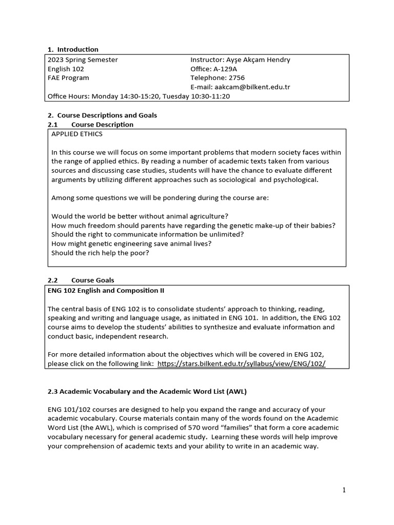 2023 Spring Common Syllabus-2023 Ayå Es New Syllabus For Moodle | PDF ...