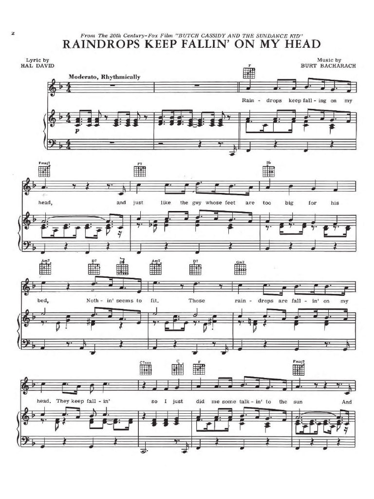 Guitar Chords for "Raindrops" | PDF | American Musicians | Music Industry