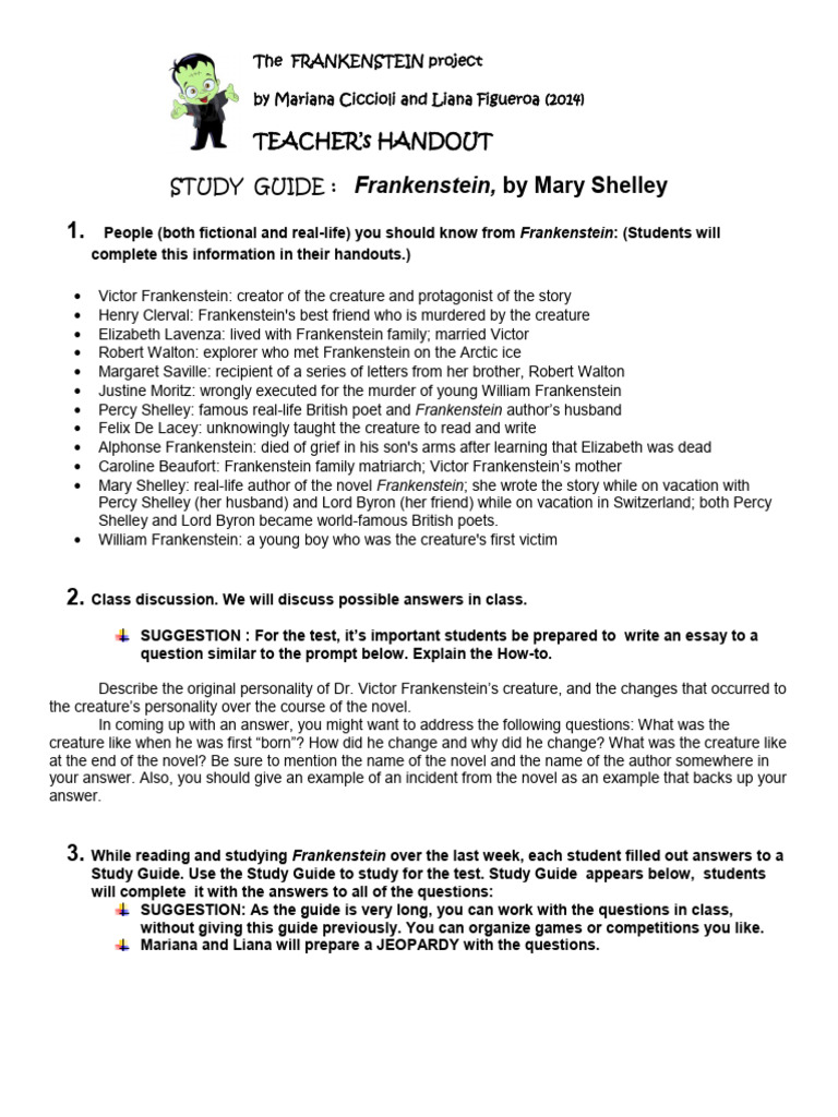 Frankenstein Teachers StudyGuide | PDF | Frankenstein | Mary Shelley