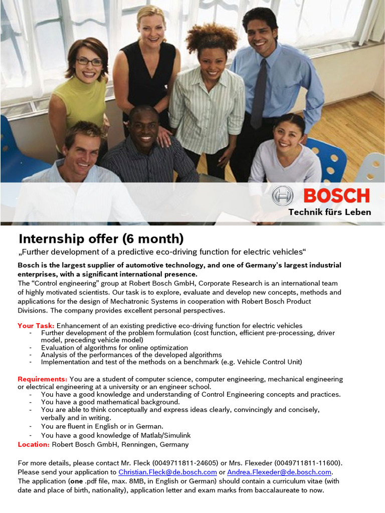 Bosch Internship Offer Eco Driving 2024 | PDF | Computers