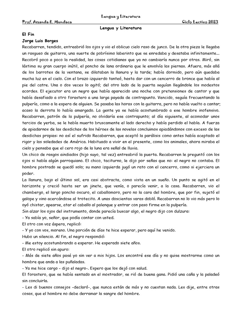 El Fin de Jorge L. Borges | PDF