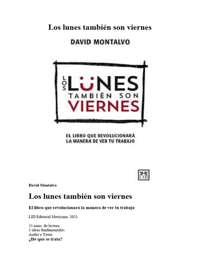 Los Lunes También Son Viernes | PDF | Aprendizaje | Experiencia