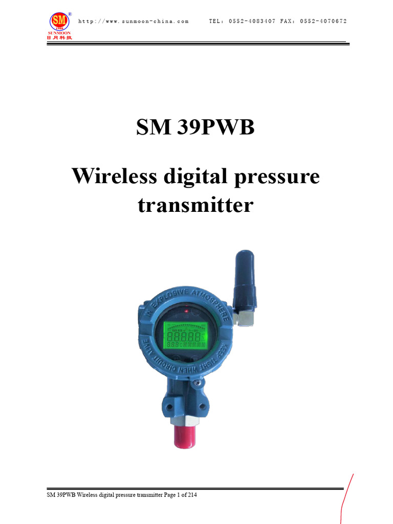 SM39PWB Wireless Output | PDF | Wireless | Sensor